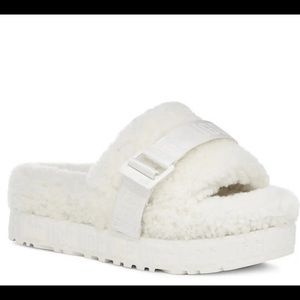UGG | Shoes | Ugg Fluffita White Shearling Platform Sandal Slipper ...
